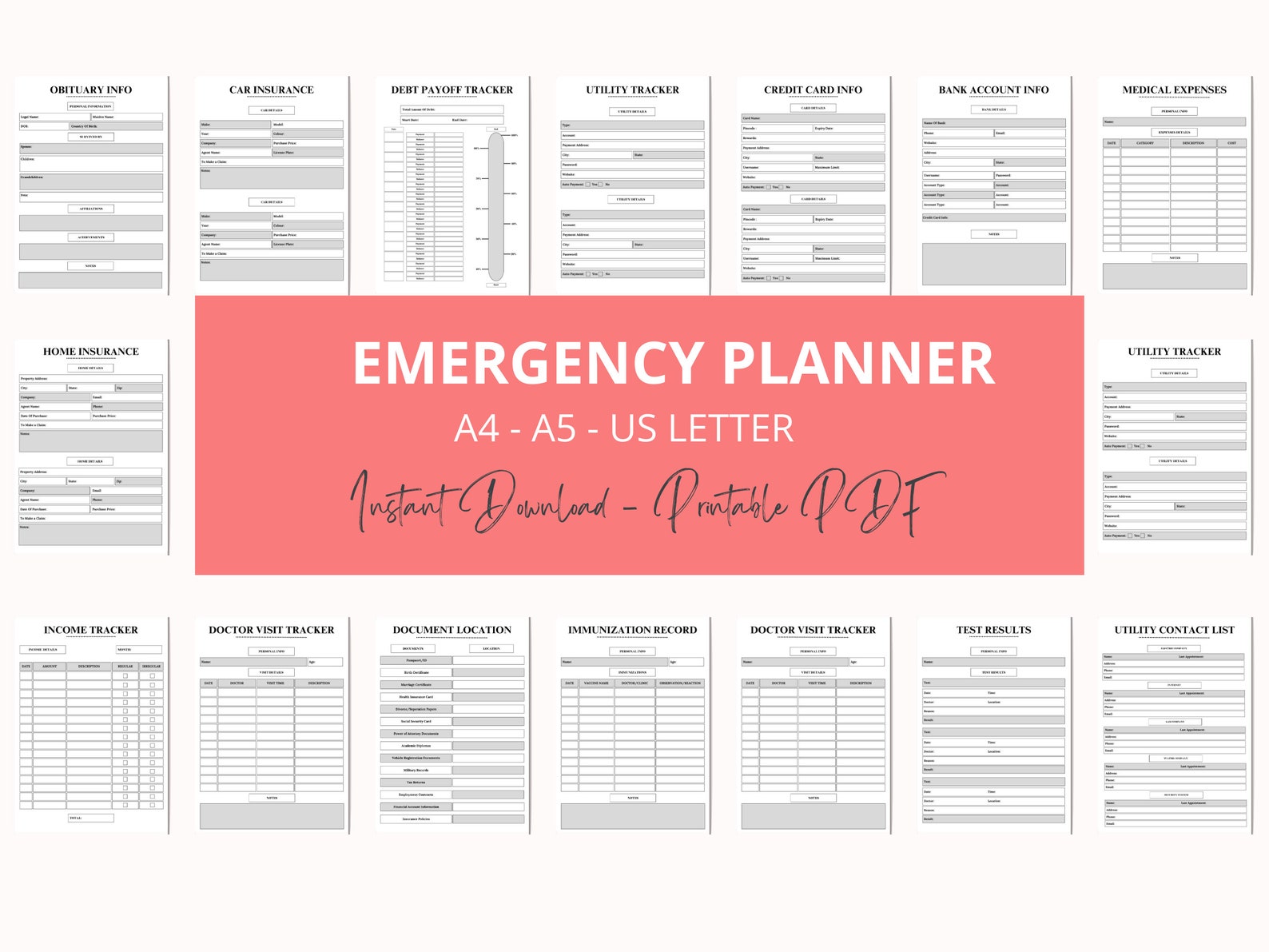 Emergency Binder Planner Printable, Life Binder, What If Binder, Just ...