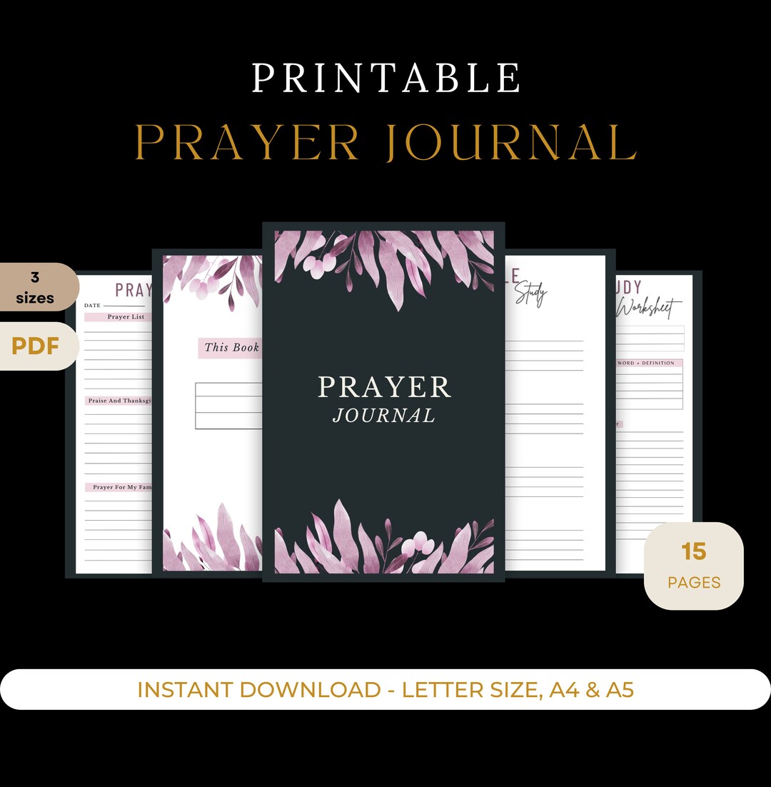 Prayer Journal | Bible Study | Gratitude Journal | Digital Planner ...