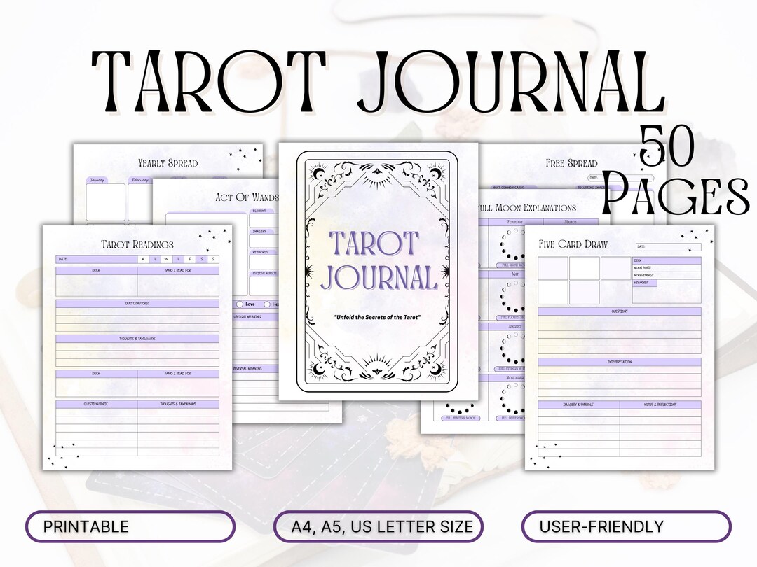 Tarot Journal Printable, Tarot Spreads, Daily Tarot Journal, Tarot ...