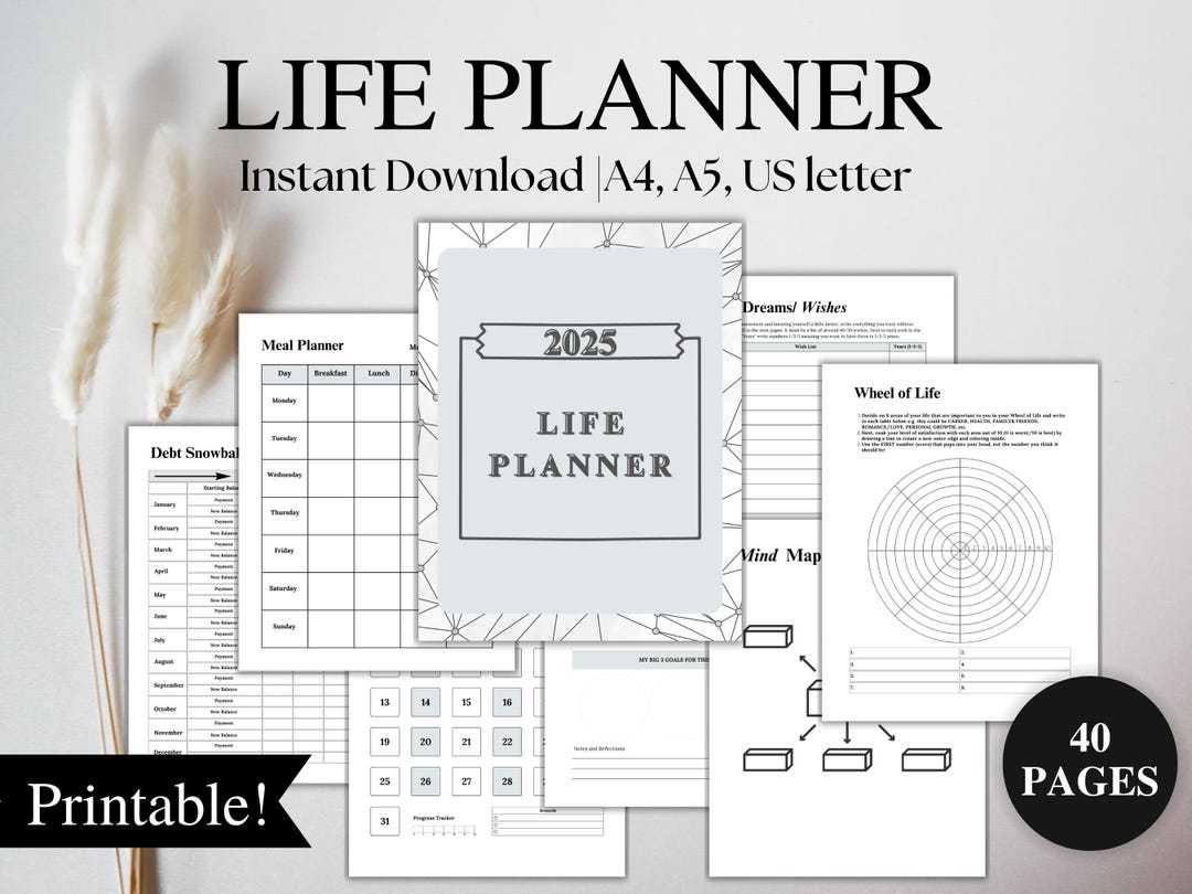 Life Planner Bundle Printable, Household Planner, Productivity Planner ...