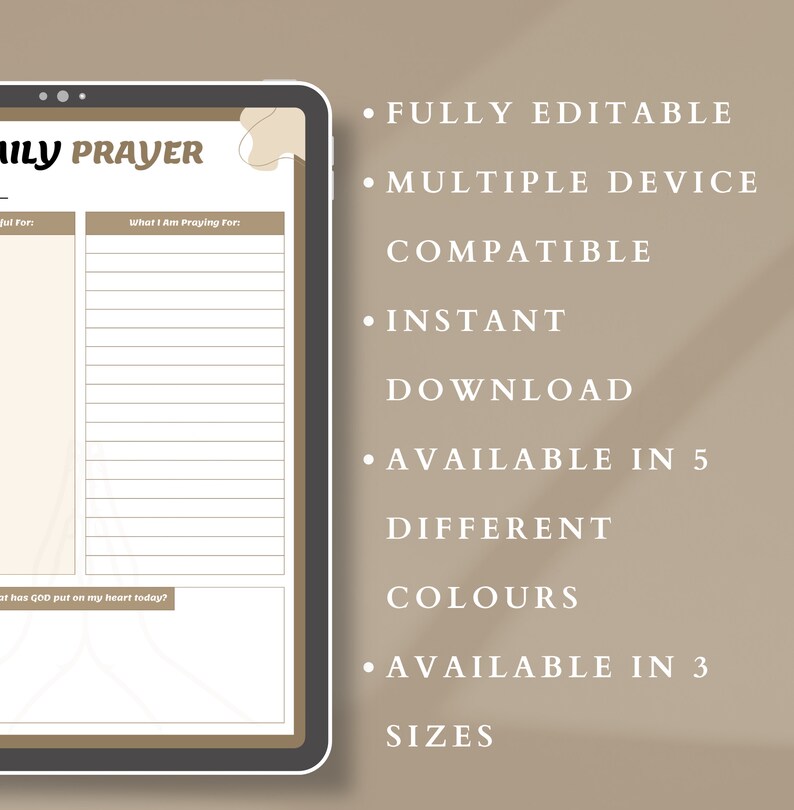 Prayer Journal Bible Study Gratitude Journal Digital Planner PDF Daily ...