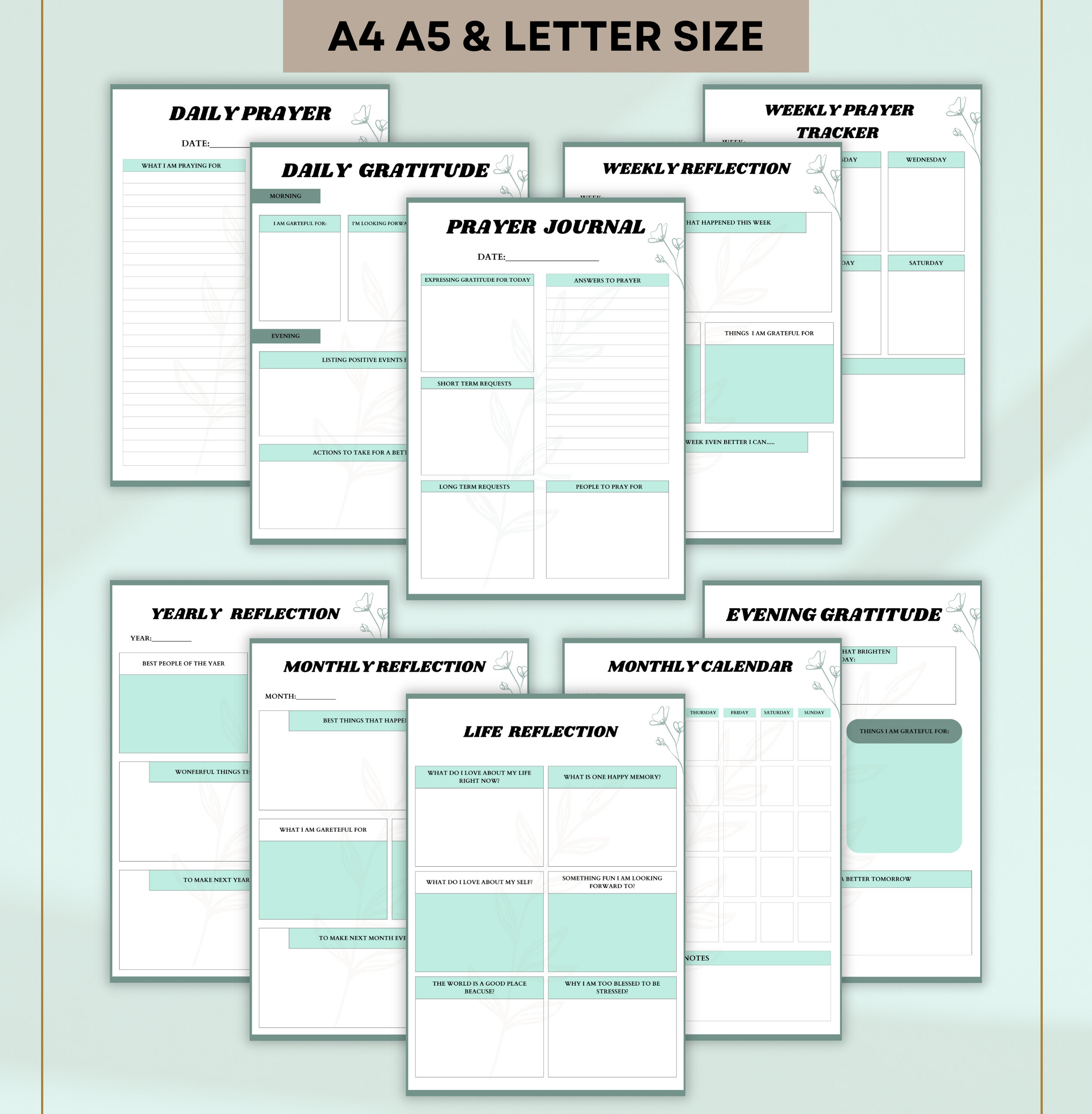 Prayer Journal | Bible Study | Gratitude Journal | Digital Planner ...