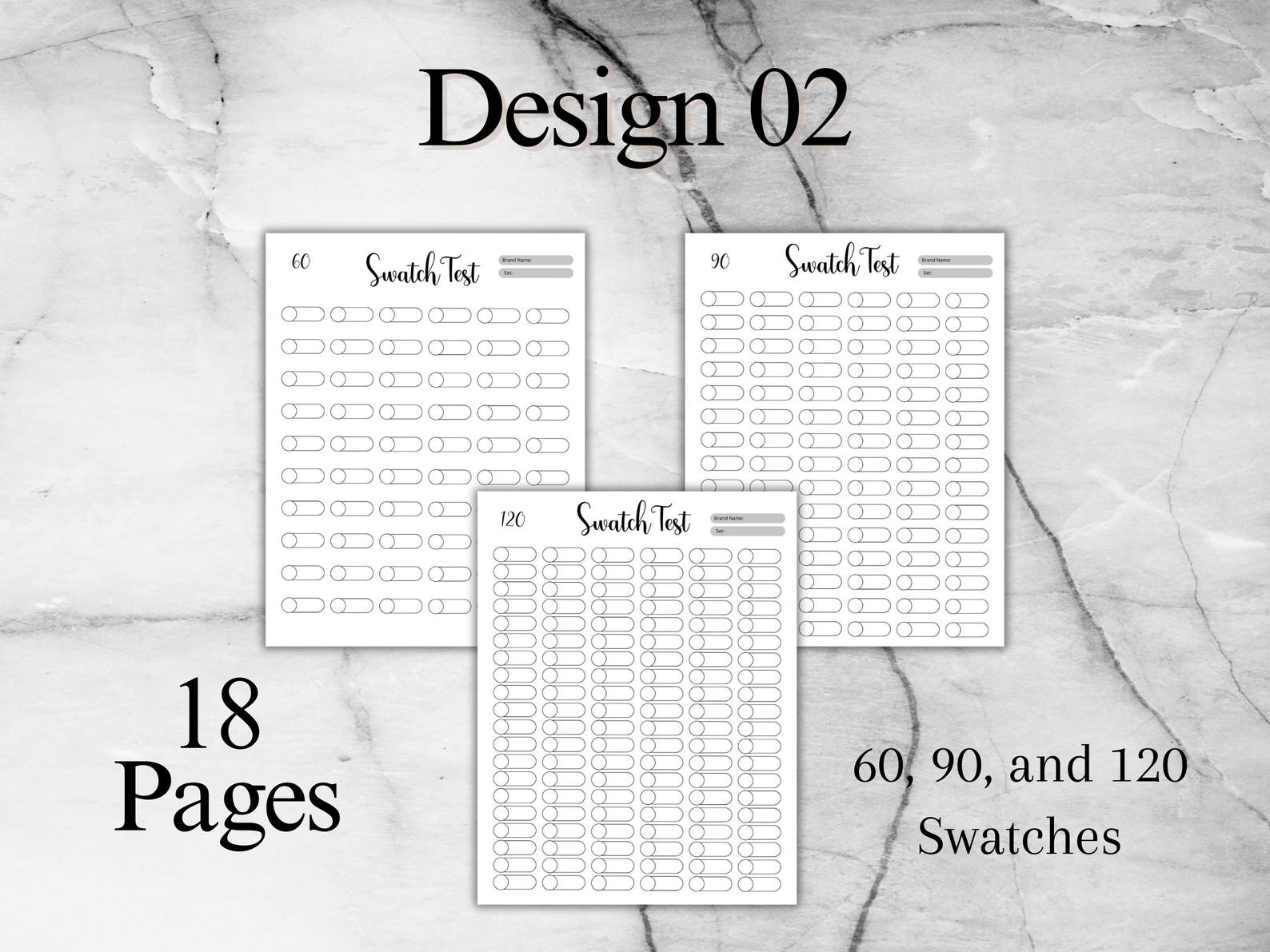 Printable A5 Swatch Test Journal Page - 60, 90, 120 Marker Swatch ...