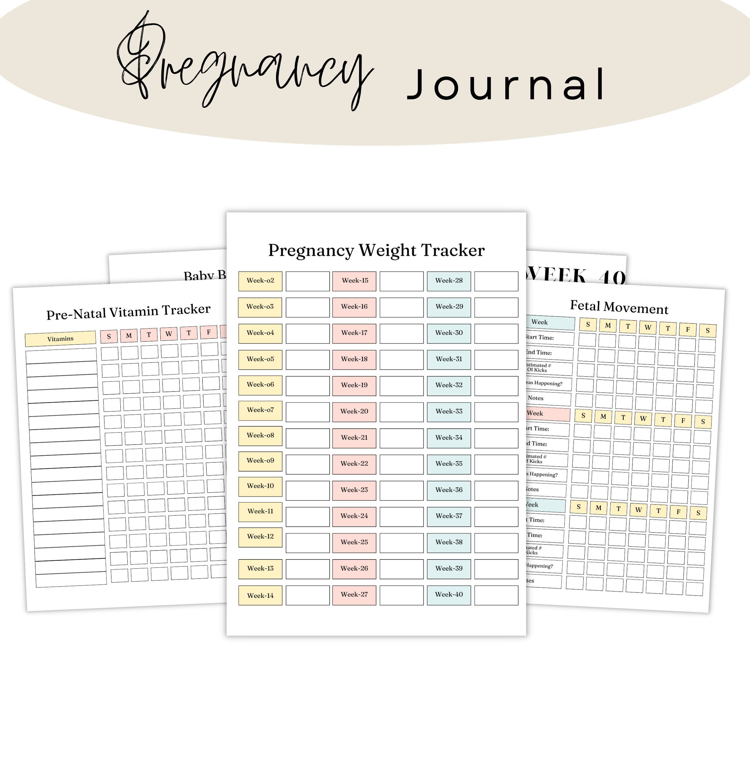 Pregnancy Planner Printable, Pregnancy Journal, Expecting Mom Kit ...