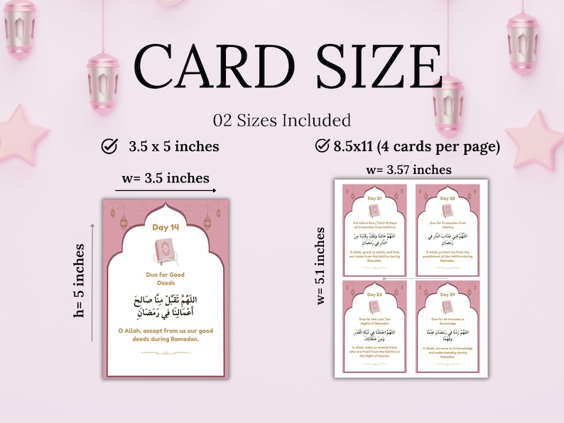 30 Printable Ramadan Dua Cards, Islamic Prayer Flashcards, Ramadan ...