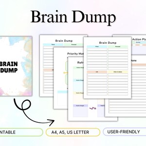 ADHD Brain Dump Template, Daily Planner, Productivity Organizer ...