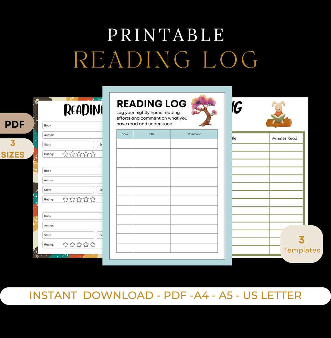 Reading Log Printable, Reading Tracker, Reading Journal, Book Tracker ...