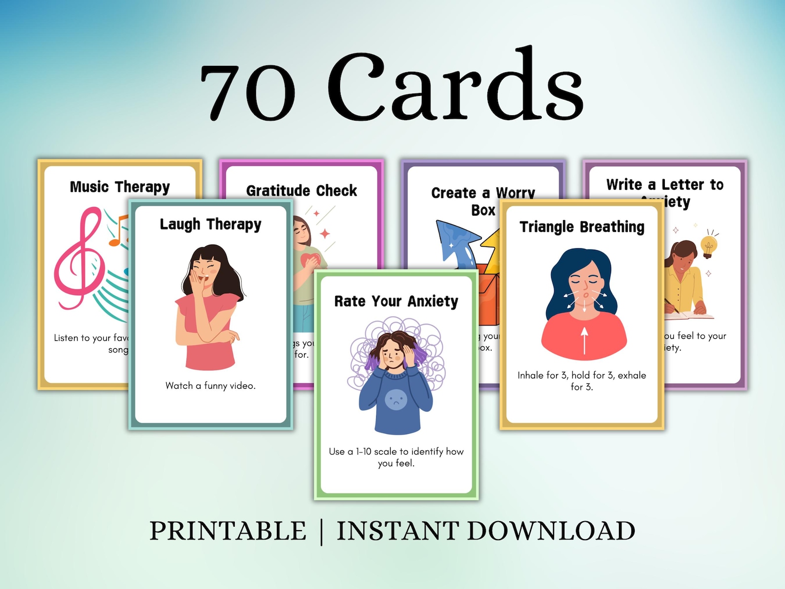 Anxiety Cards, Coping Skills, Mindfulness Cards, Anxiety Coping Cards ...