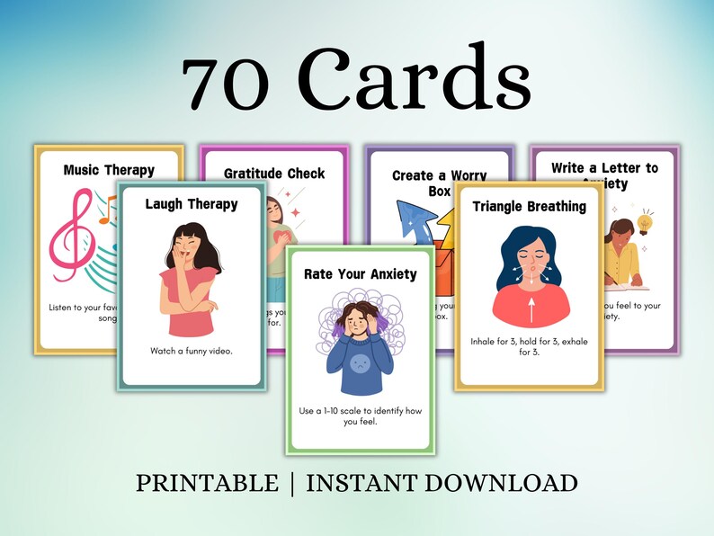Anxiety Cards, Coping Skills, Mindfulness Cards, Anxiety Coping Cards ...