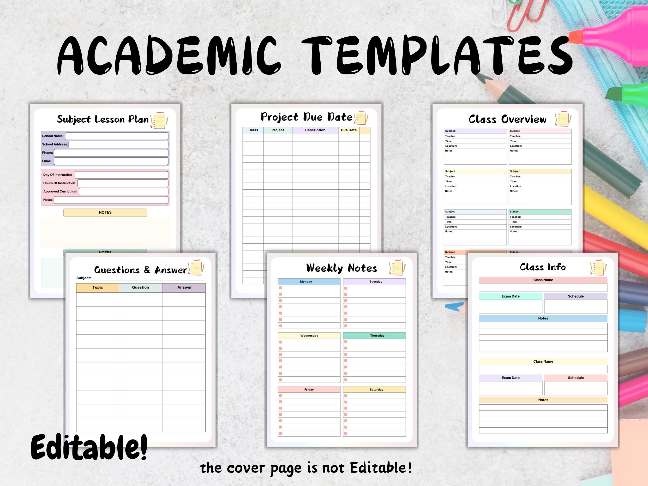 Printable Planner, Printable Student Planner Bundle, Study Planner ...