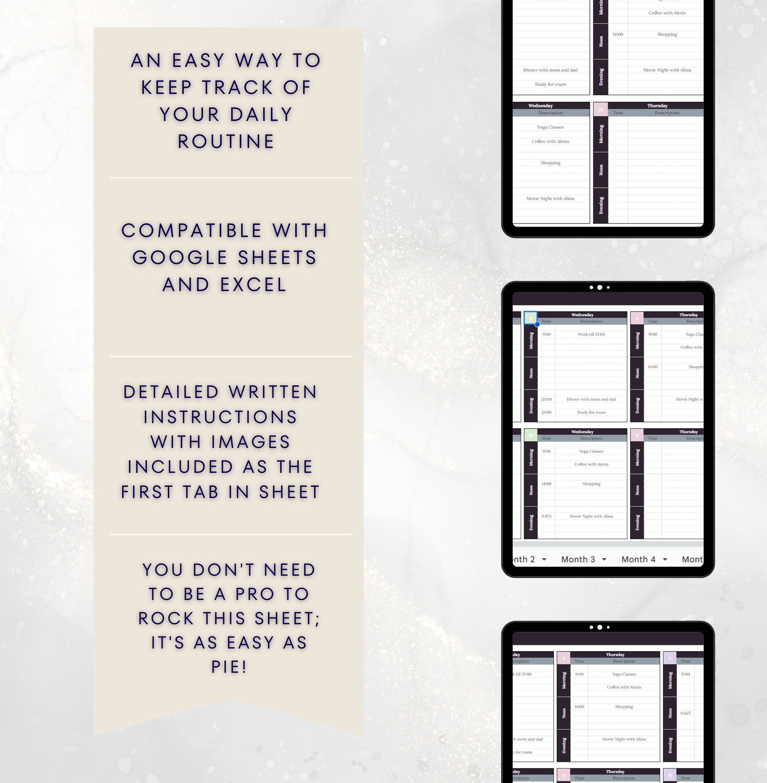 Digital Monthly Planner Google Sheets, to Do List, Monthly Calendar ...