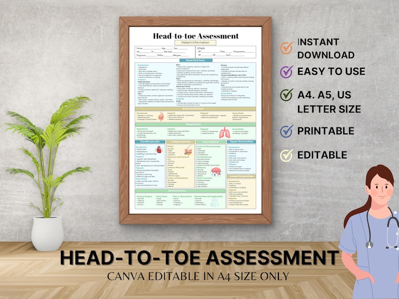 Head to Toe Assessment Template for Nursing Student Head to Toe ...