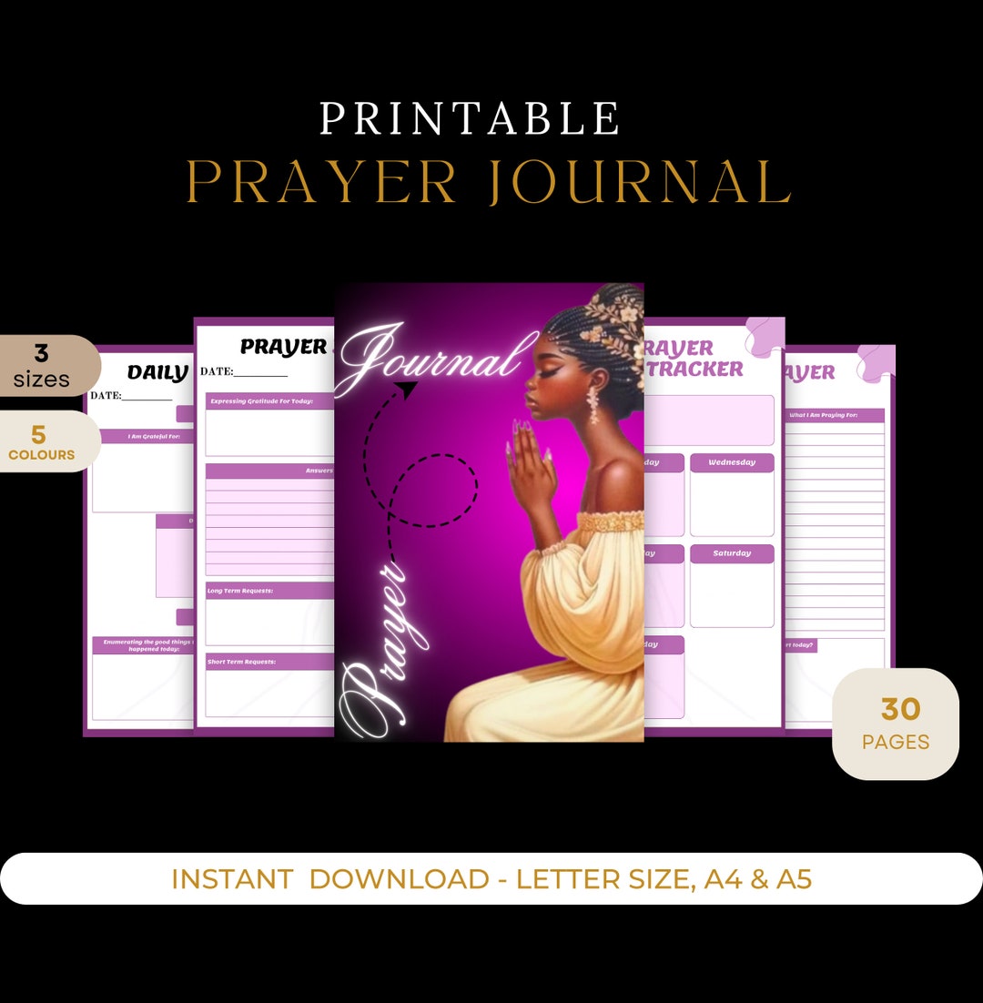 Prayer Journal | Bible Study | Gratitude Journal | Digital Download PDF ...