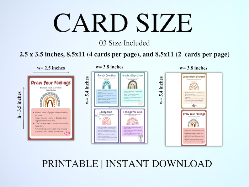 Anxiety Cards, Coping Skills, Mindfulness Cards, Anxiety Coping Cards ...