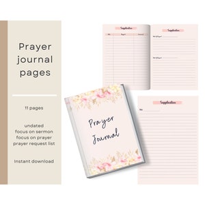 Prayer Journal | Bible Study, Gratitude, Devotional Planner (PDF) - Etsy