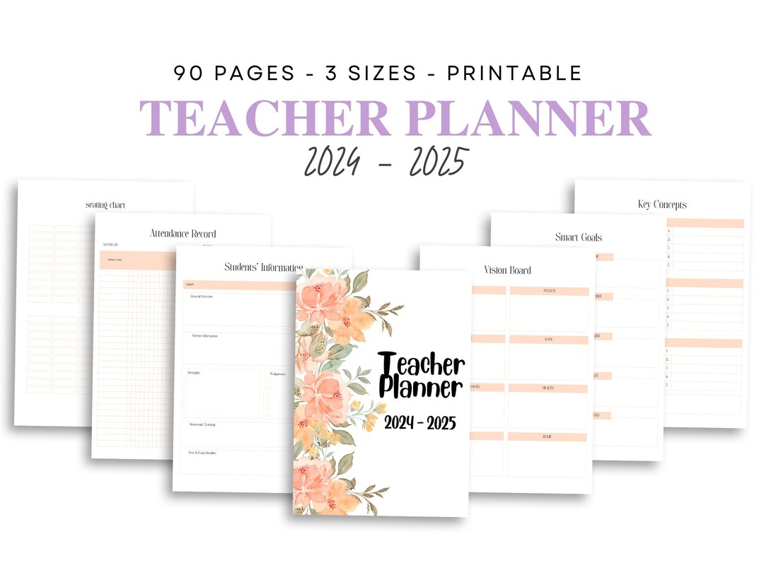 Teacher Planner Printable 2024-2025,lesson Planner, School Planner ...