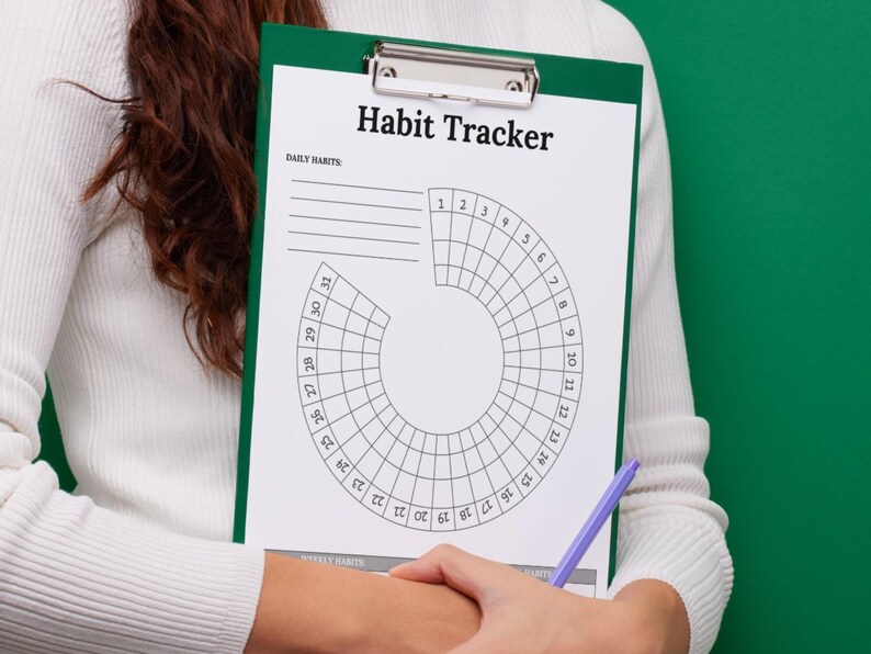 Printable Circle Habit Tracker, Monthly Goal Tracker,circle Daily ...