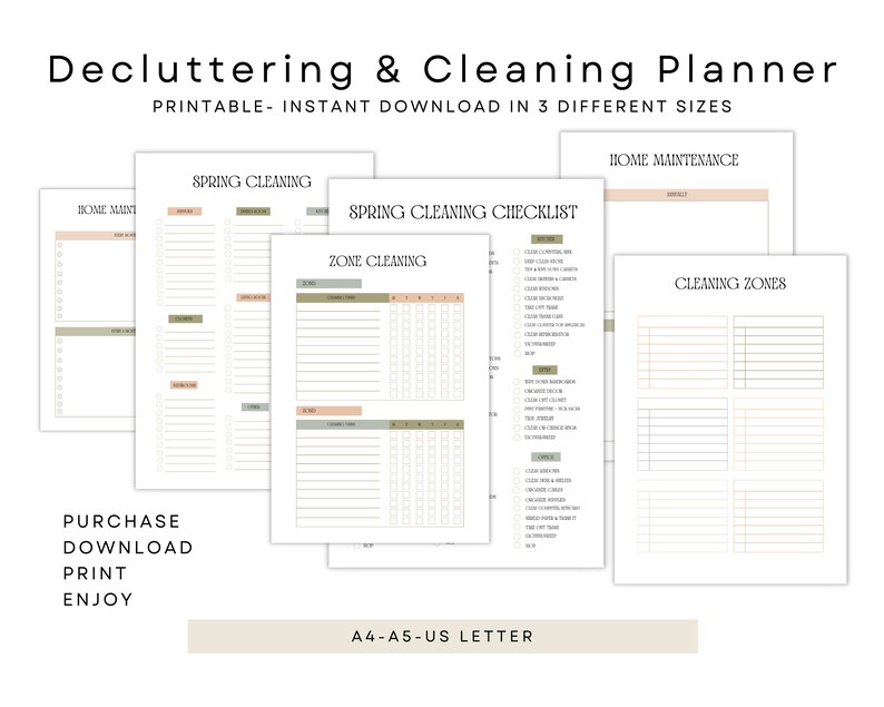 Declutter Planner, Declutter Checklist, Cleaning Schedule Checklist ...