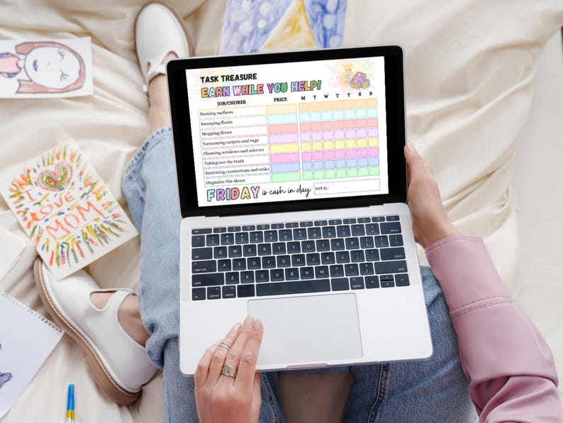 Allowance Chore Chart for Kids, Editable How to Earn Money Chore Chart ...