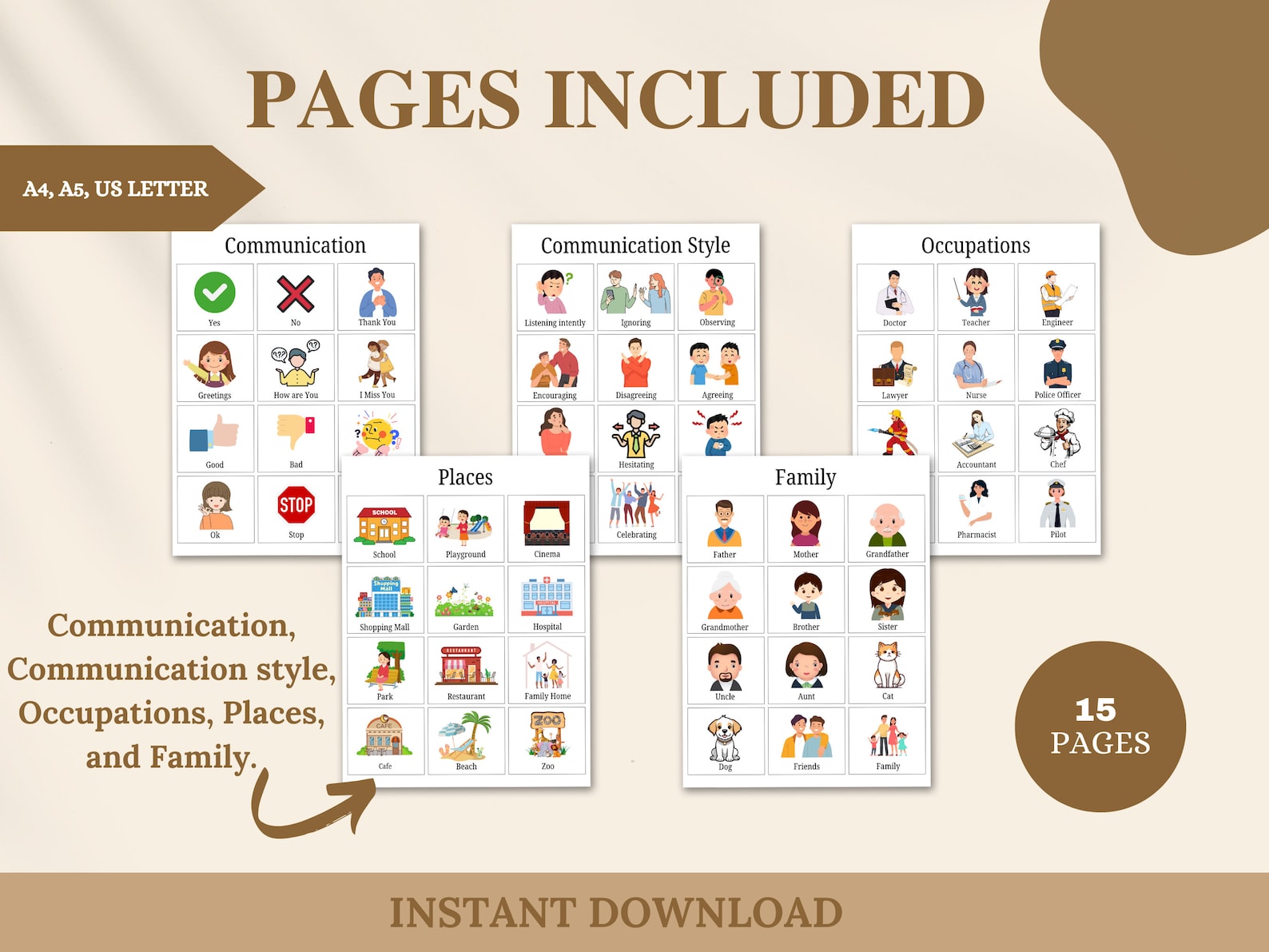 Non Verbal Communication Visual Cards Printable, Visual Board Flash ...