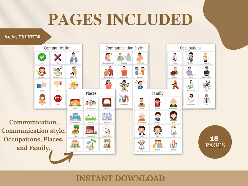 Non Verbal Communication Visual Cards Printable, Visual Board Flash ...