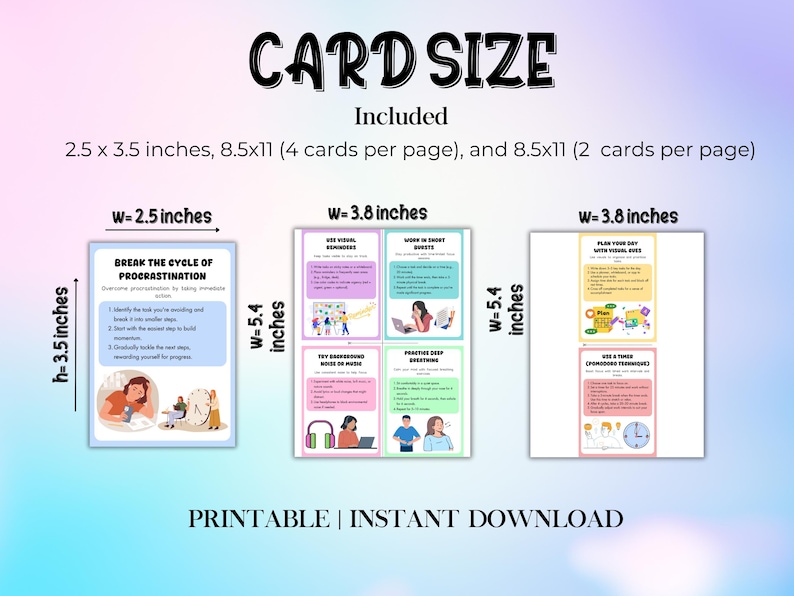 ADHD Coping Skills Cards, ADHD Therapy Tools, ADHD Bundle, Adhd for ...