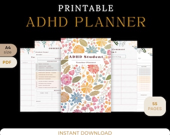 Editable ADHD Planner, ADHD Planner Adult, ADHD Daily Planner Printable ...