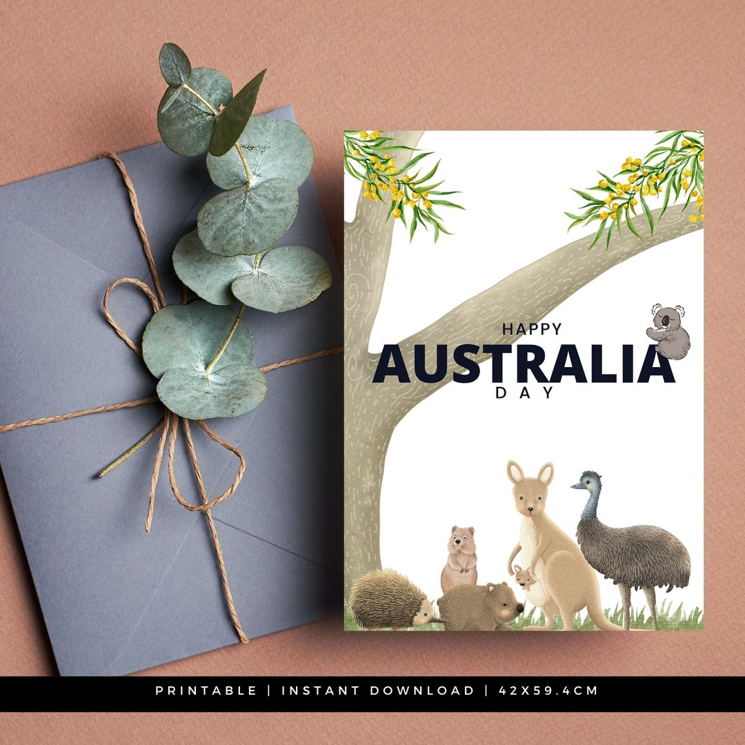 Printable Australia Day Card Aussie Greeting Card Independence Day ...
