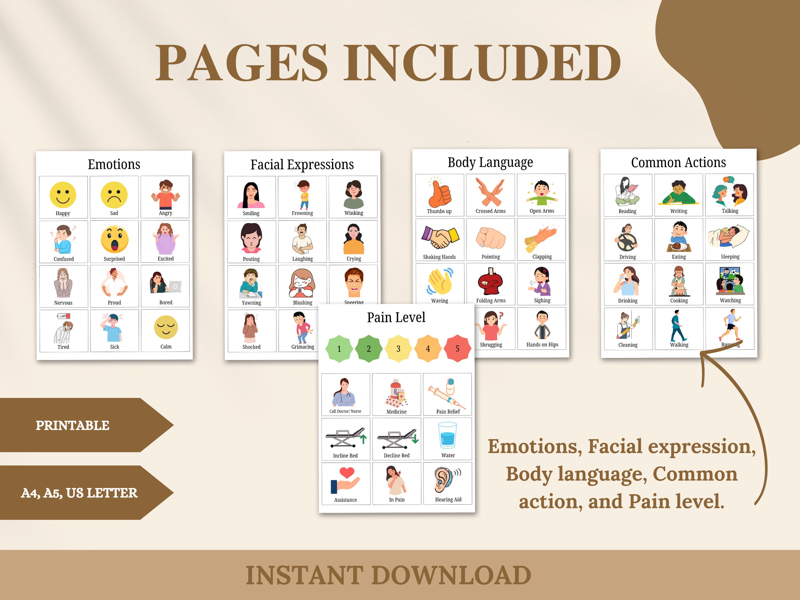 Non Verbal Communication Visual Cards Printable, Visual Board Flash ...