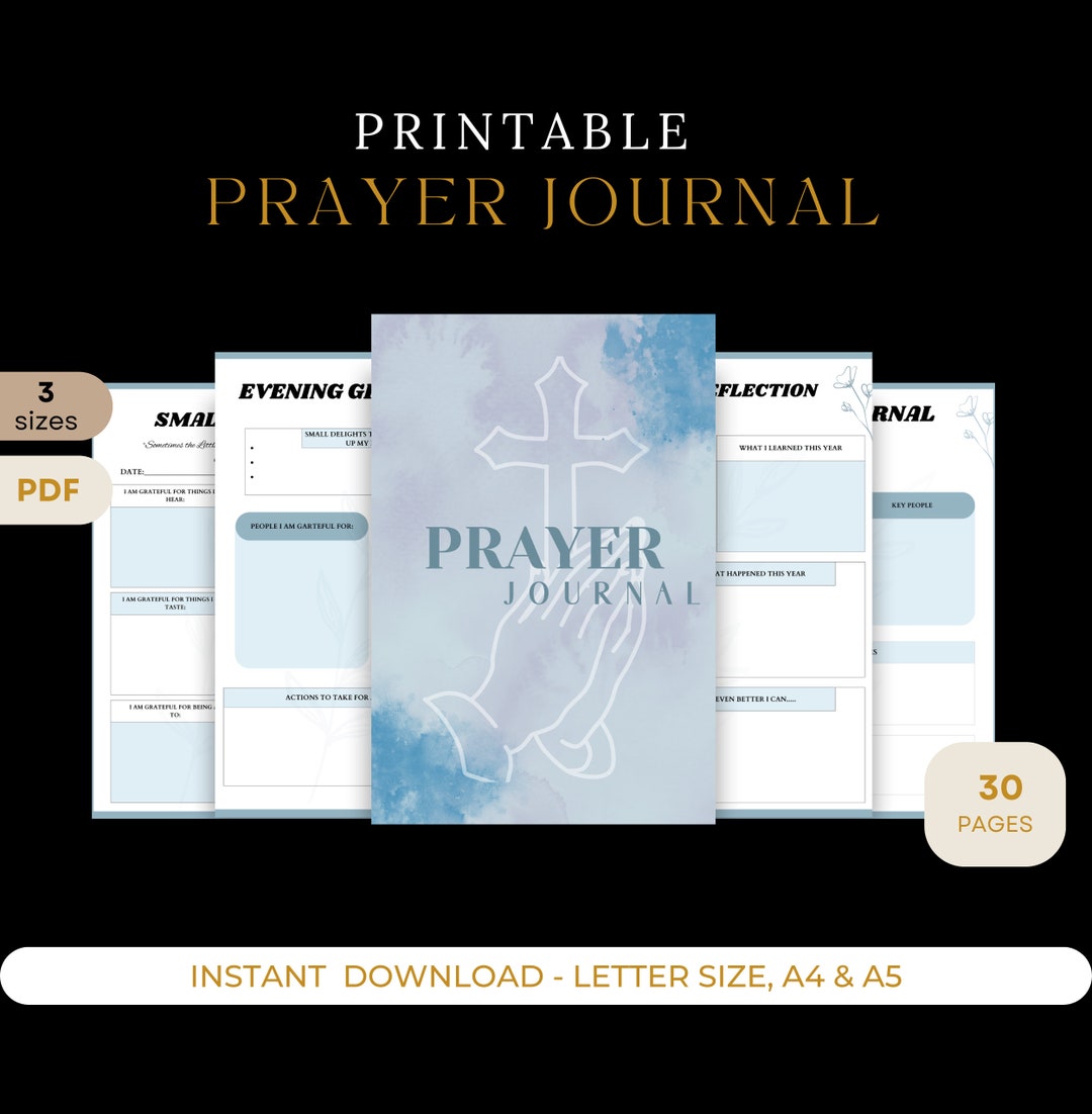 Prayer Journal | Bible Study | Gratitude Journal | Digital Download PDF ...