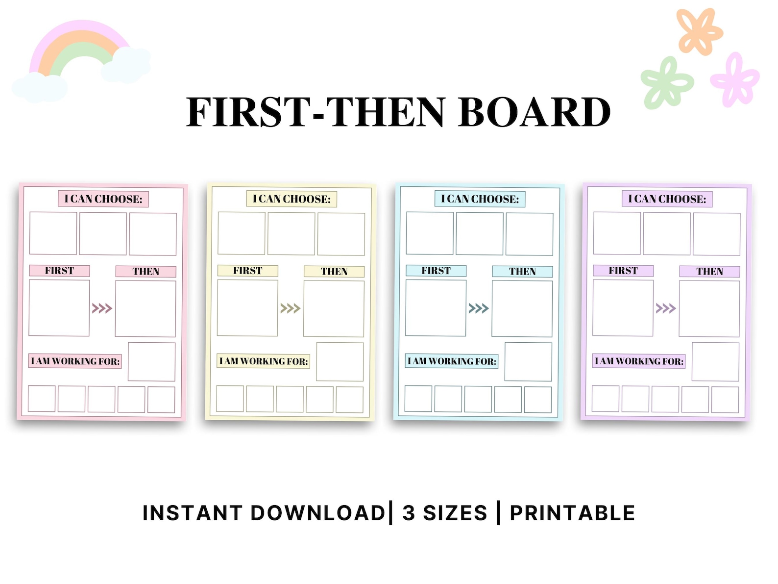First-then Board With Tokens, Visual Support, Behavior Support, Autism ...