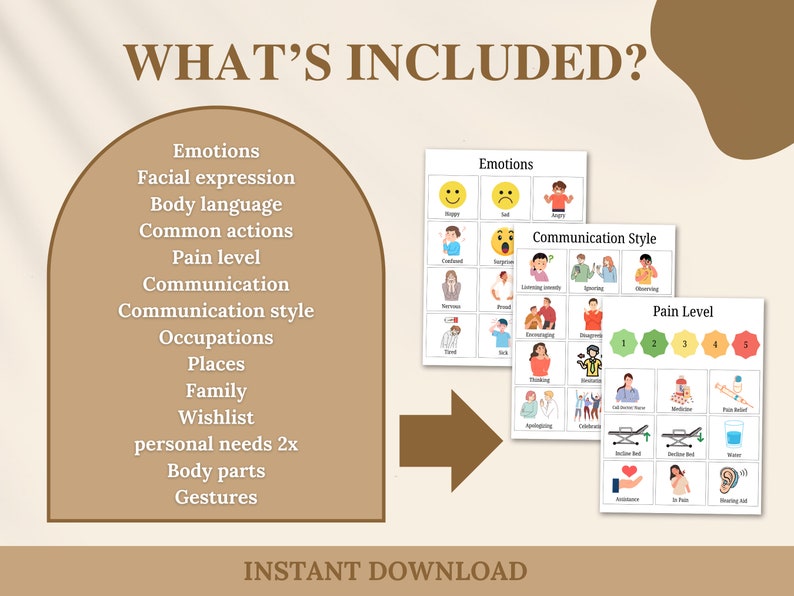 Non Verbal Communication Visual Cards Printable, Visual Board Flash ...