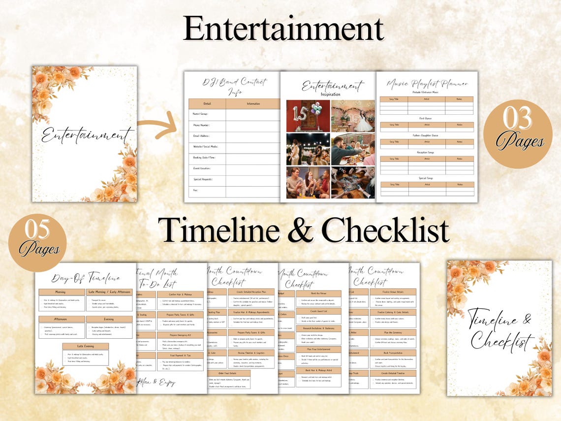 Quinceañera Planner Printable, Pink Quince Planning Book, Quince ...