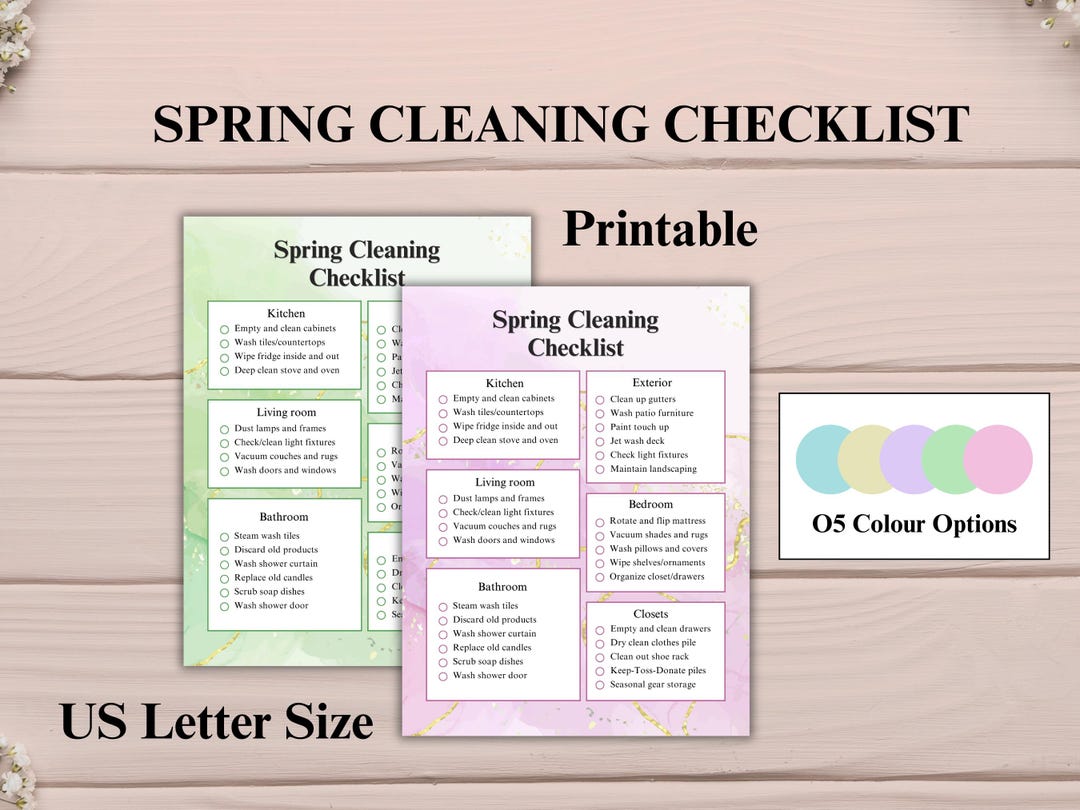 Spring Cleaning Checklist , Deep Cleaning Planner, Household Chores ...