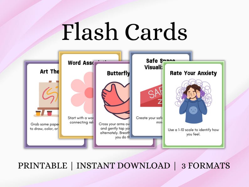 Anxiety Cards, Coping Skills, Mindfulness Cards, Anxiety Coping Cards ...