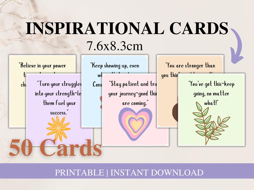 Positive Affirmation Flash Cards, Vision Board Printable, Mindfulness ...