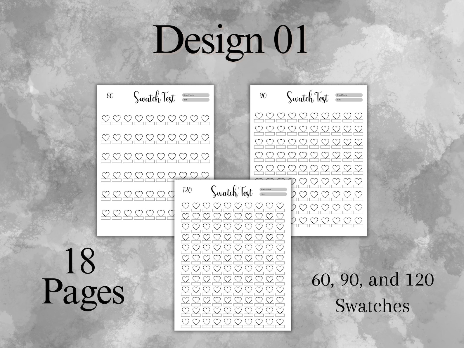 Printable A5 Swatch Test Journal Page - 60, 90, 120 Marker Swatch ...