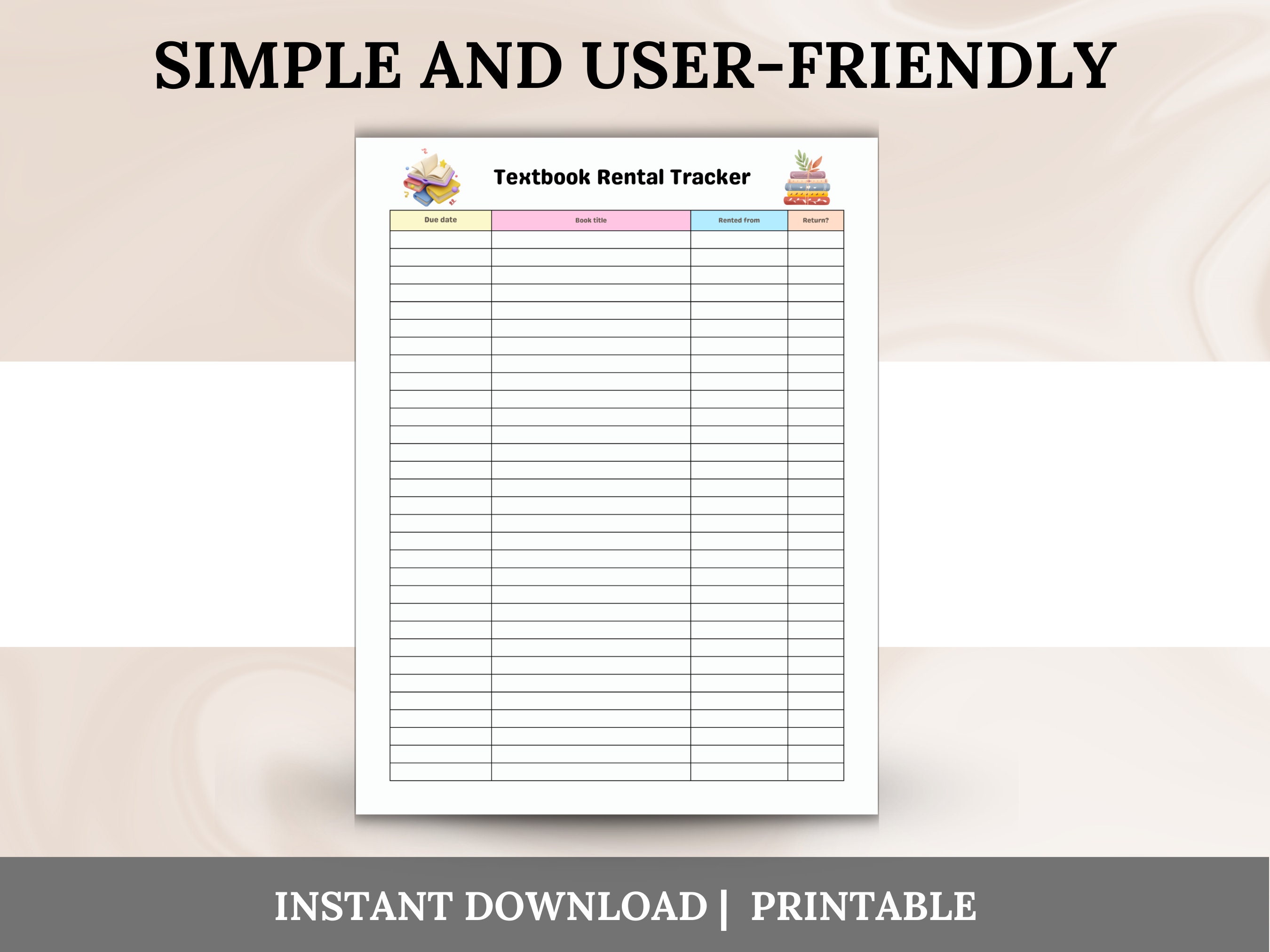 Library Book Tracker Printable Library Planner Book Journal Borrowed ...