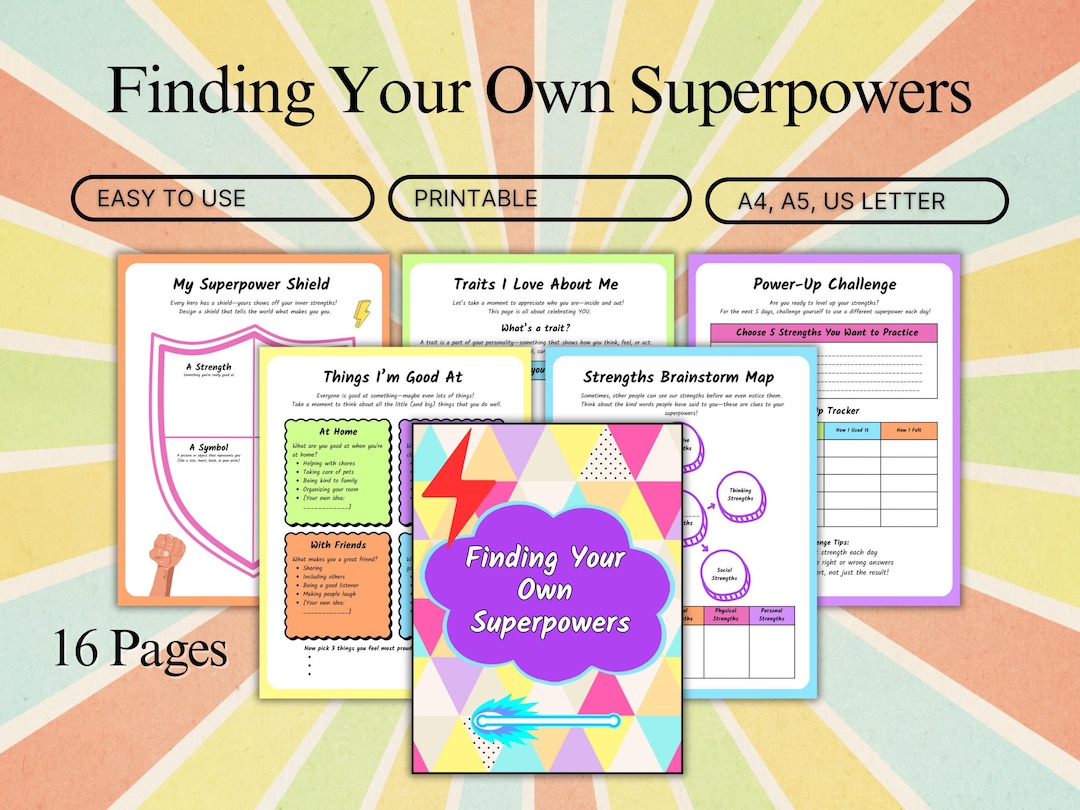 Finding Your Own Superpowers Printable | Strengths Journal for Kids ...