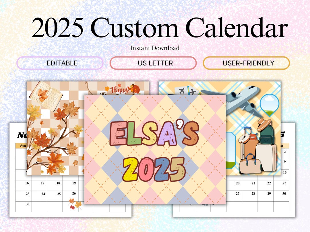 2025 Custom Calendar | Editable Canva Template | Personalized Digital ...