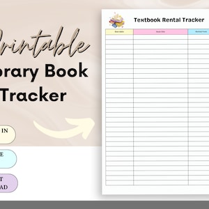 Library Book Tracker | Printable Library Planner | Book Journal ...