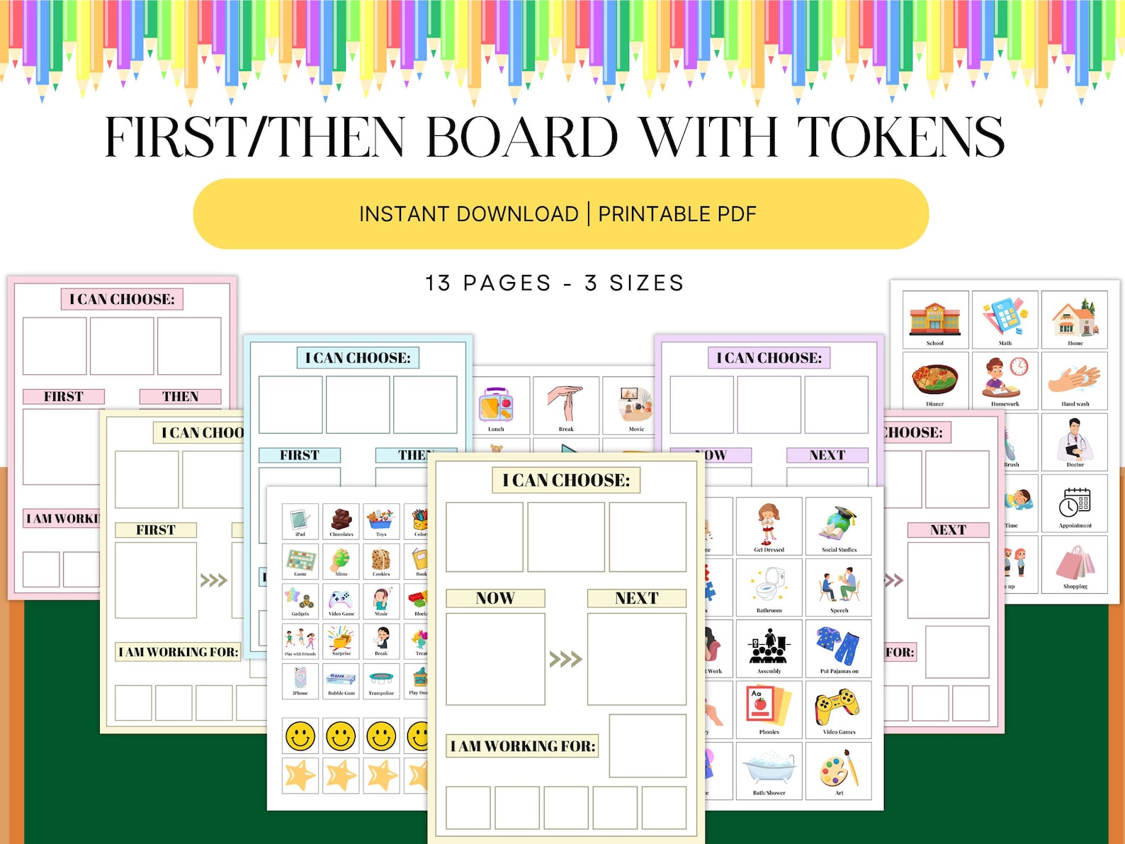 First-then Board With Tokens, Visual Support, Behavior Support, Autism ...