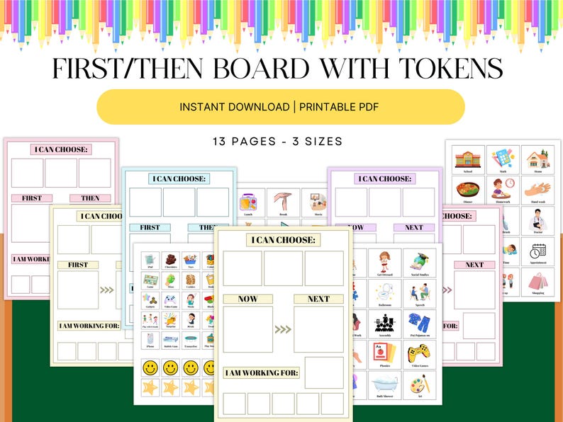 First-then Board With Tokens, Visual Support, Behavior Support, Autism ...