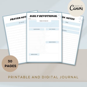 Prayer Journal | Bible Study | Gratitude Journal | Digital Download PDF ...