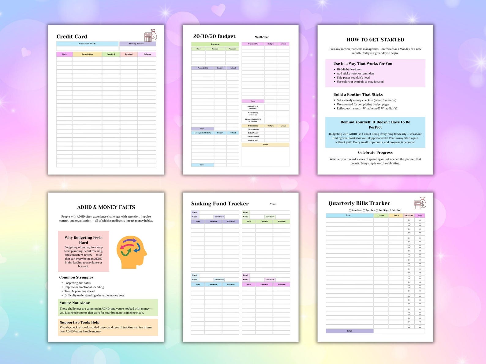 ADHD Budget Planner Printable | Easy Monthly & Biweekly Budget ...