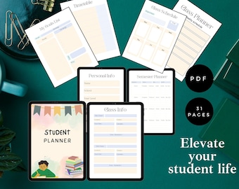 Printable Planner, Printable Student Planner Bundle, Study Planner ...