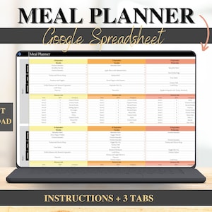 Weekly Meal Planner Google Sheets, Daily Meal Planner Spreadsheet ...