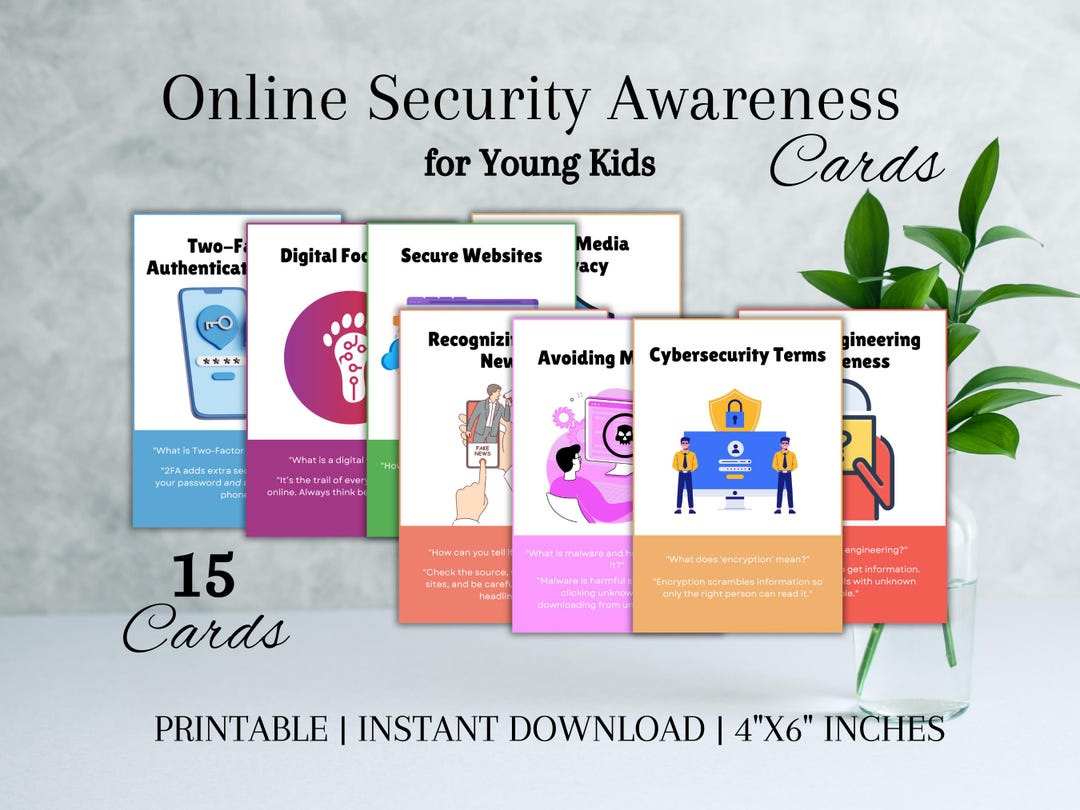 Online Security & Bullying Flash Cards for Kids, Cyberbullying and Anti ...