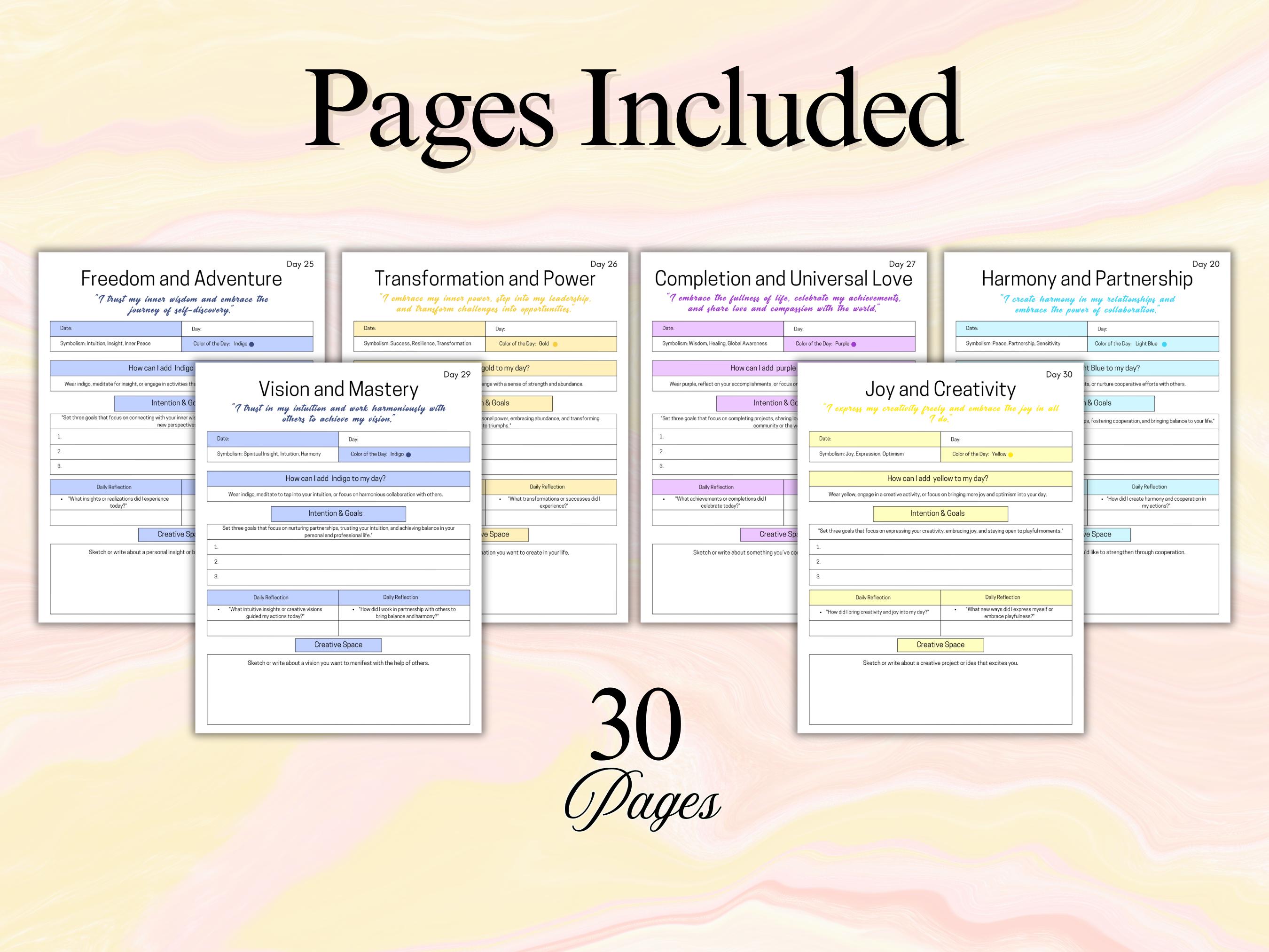 Undated Numerology Daily Planner, Color and Number Inspired Journal ...