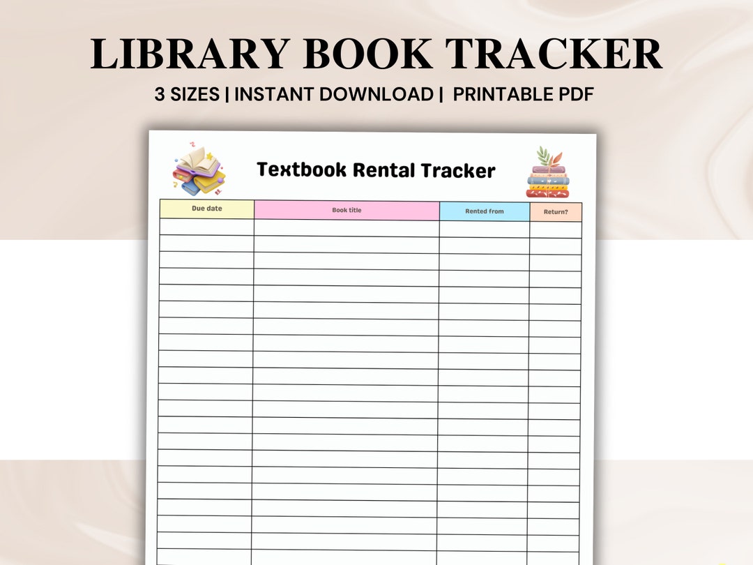 Library Book Tracker | Printable Library Planner | Book Journal ...